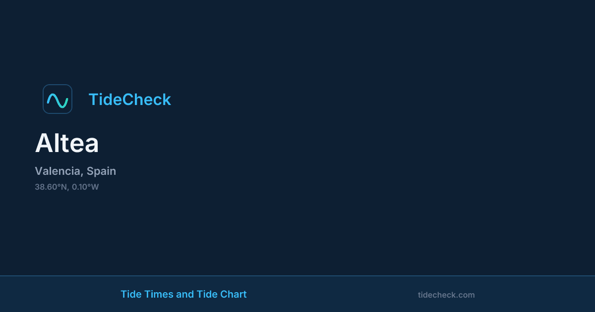 Altea Monthly Tide Calendar — August 2026 | TideCheck