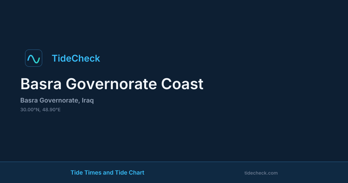 Basra Governorate Coast Tide Calendar — Aug 2026 | TideCheck