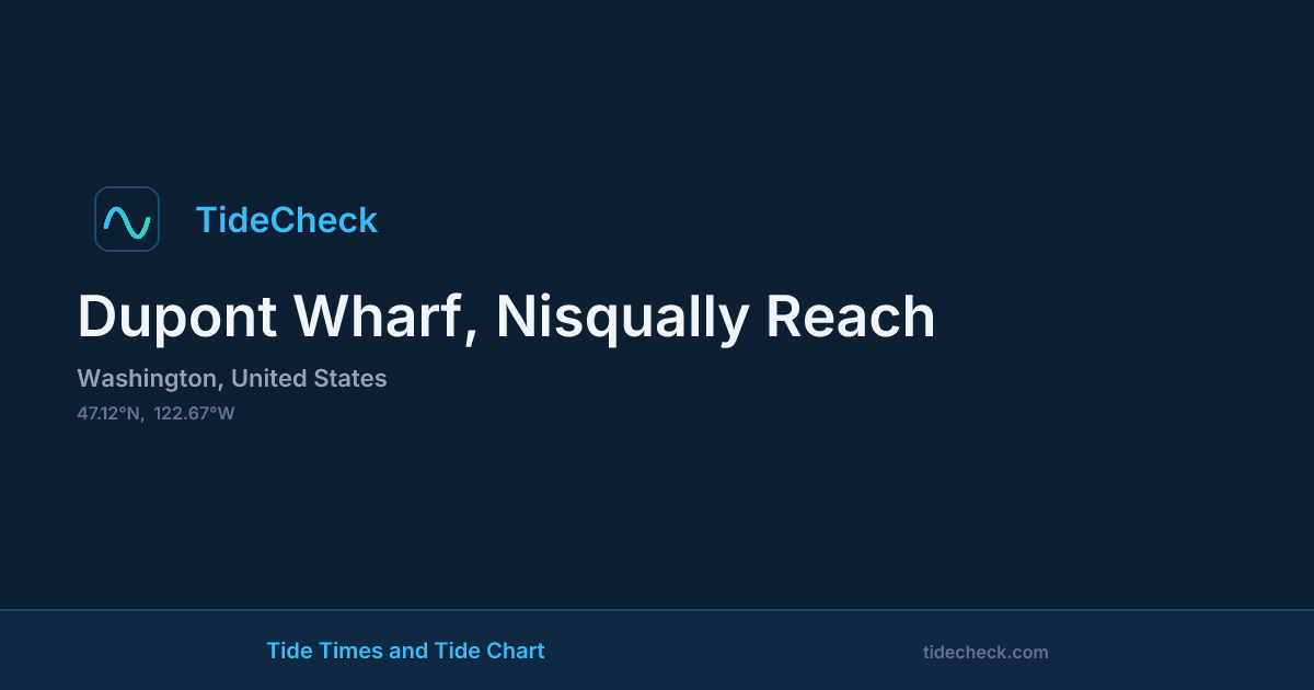 Dupont Wharf, Nisqually Reach Tide Calendar — Aug 2026 | TideCheck