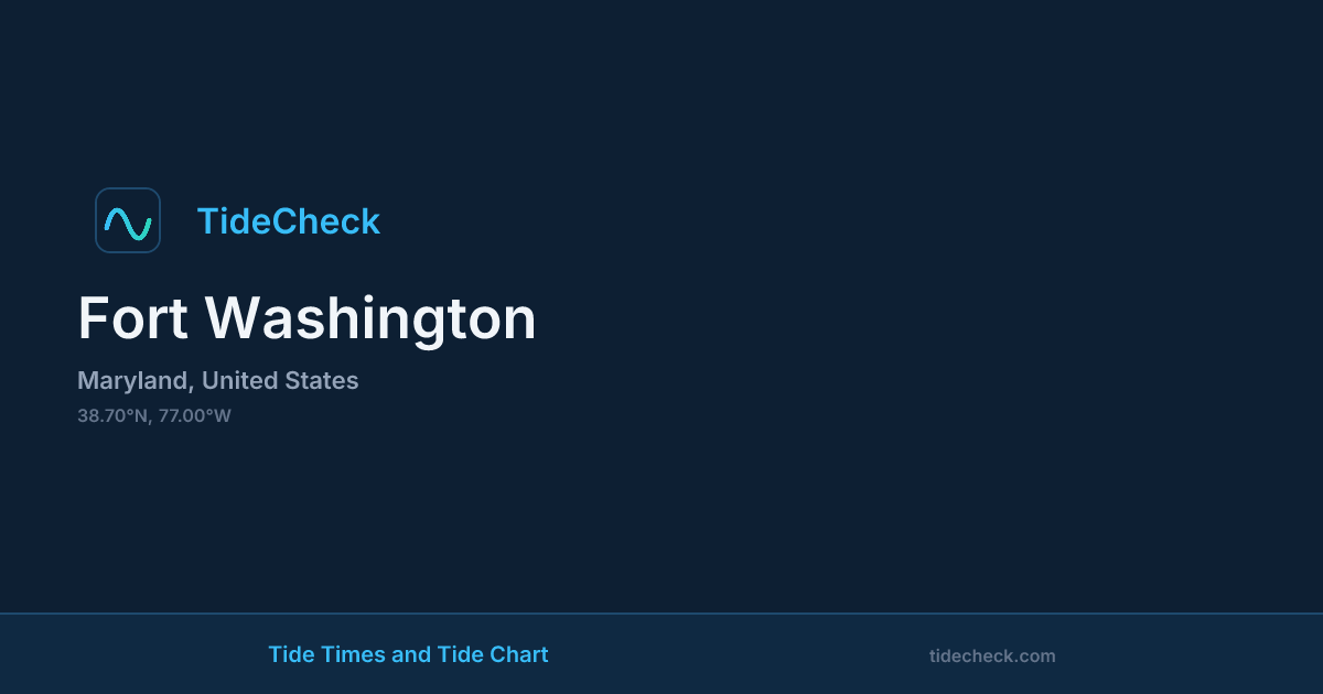 Fort Washington Monthly Tide Calendar — August 2026 | TideCheck