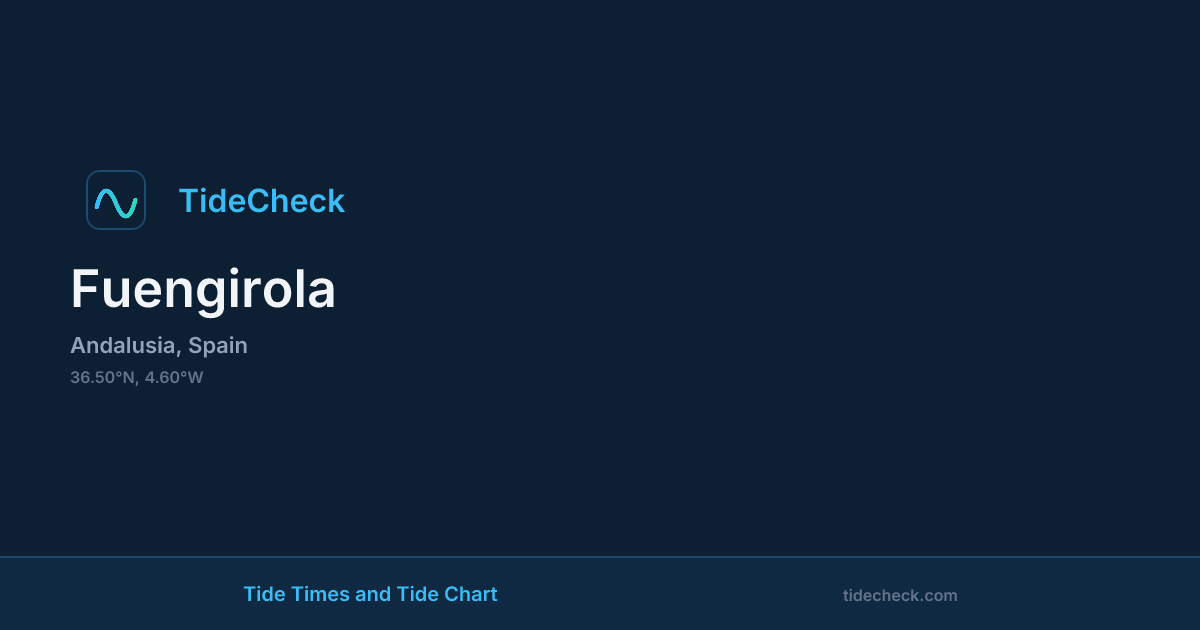 Fuengirola Monthly Tide Calendar — August 2026 | TideCheck