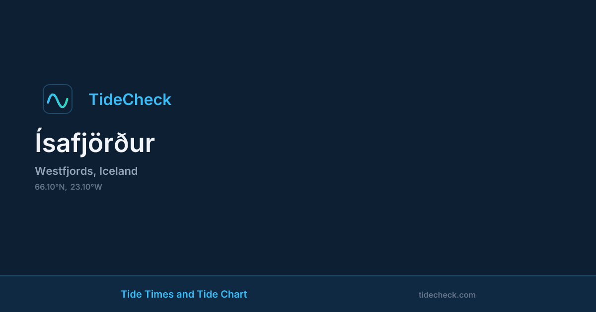 Ísafjörður Monthly Tide Calendar — August 2026 | TideCheck