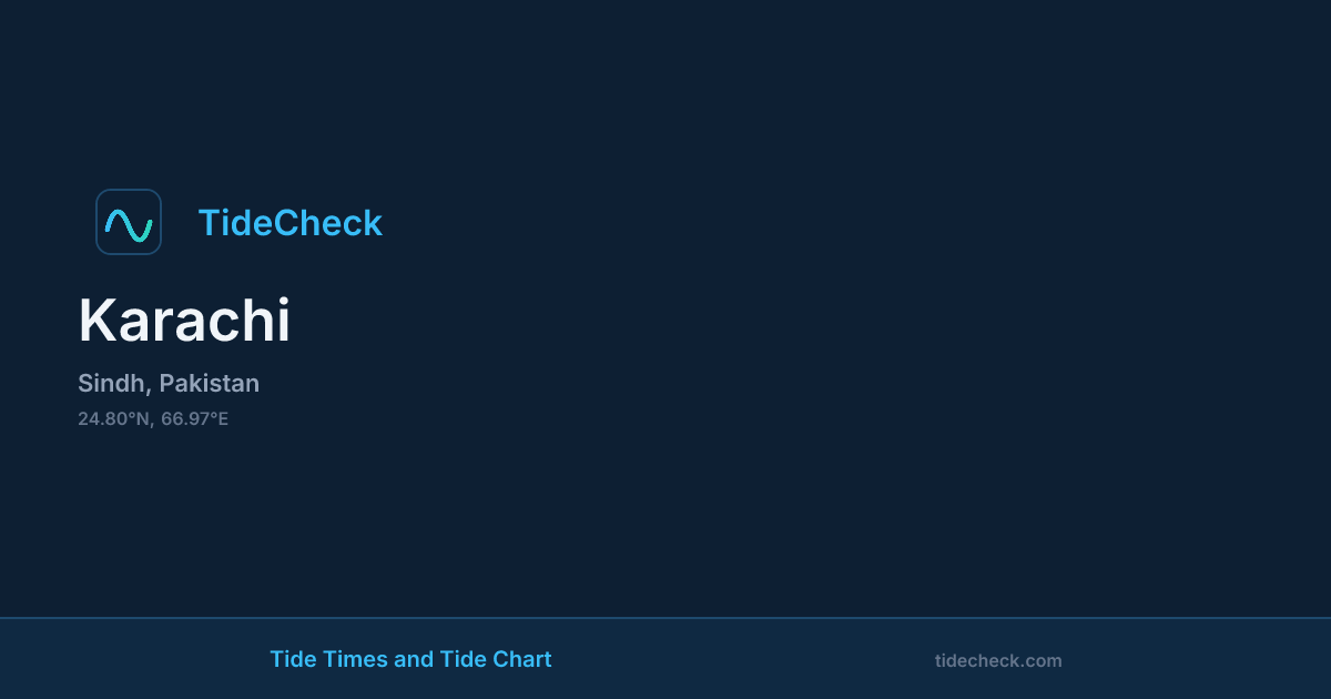 Karachi Monthly Tide Calendar — August 2026 | TideCheck