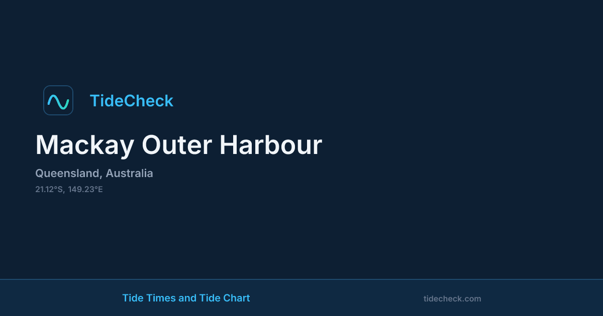Mackay Outer Harbour Monthly Tide Calendar — August 2026 | TideCheck