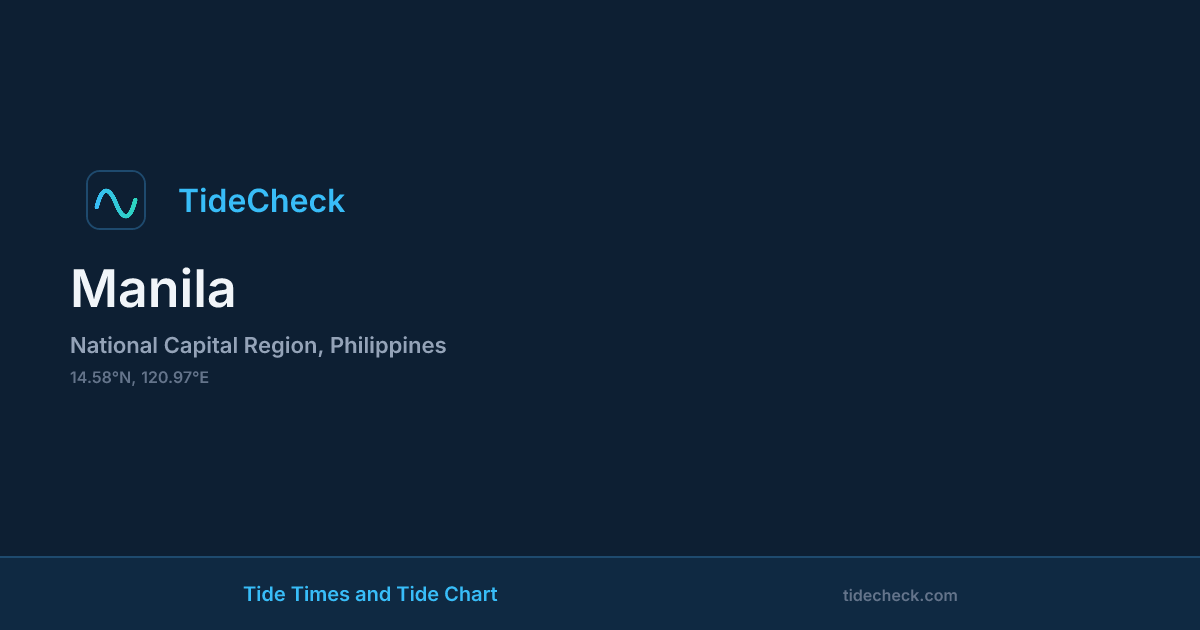 Manila Monthly Tide Calendar — August 2026 | TideCheck