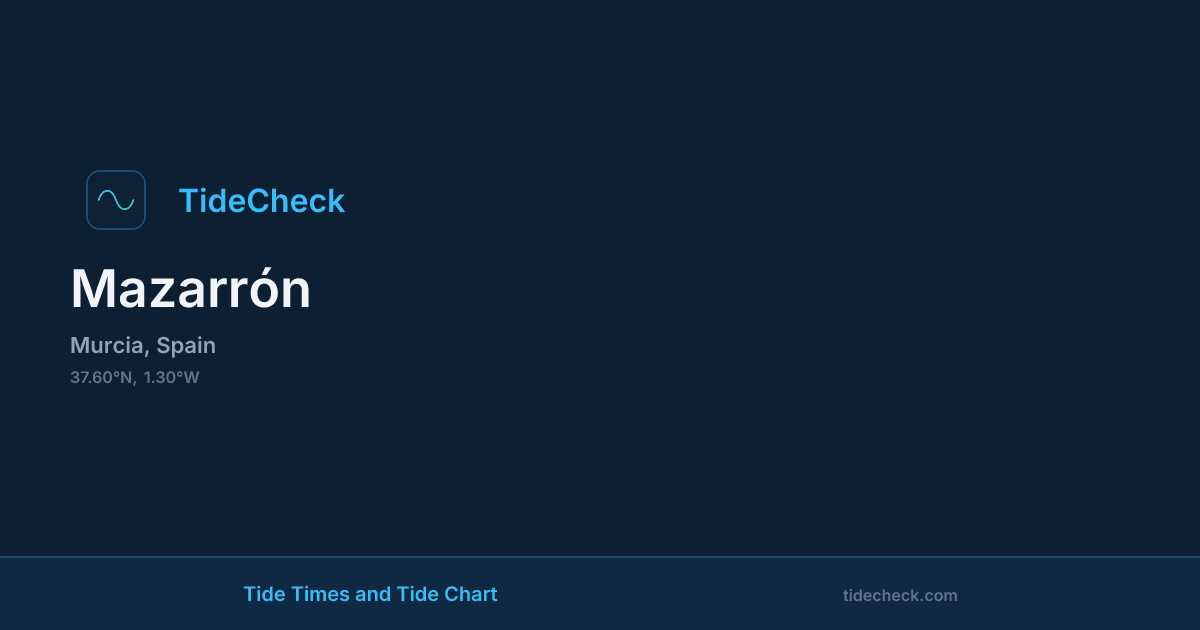 Mazarrón Tide Times Today — May 31, 2026 | TideCheck
