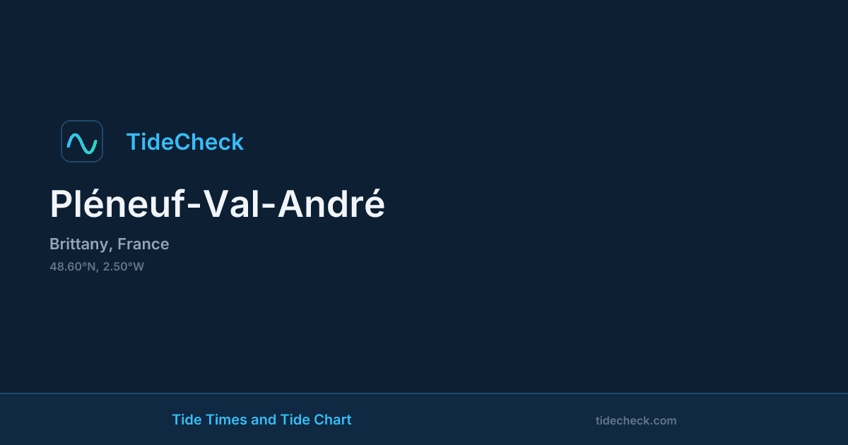 Pléneuf-Val-André Monthly Tide Calendar — August 2026 | TideCheck