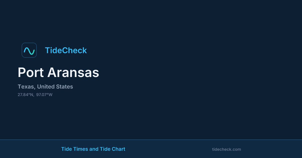 Port Aransas Monthly Tide Calendar — August 2026 | TideCheck