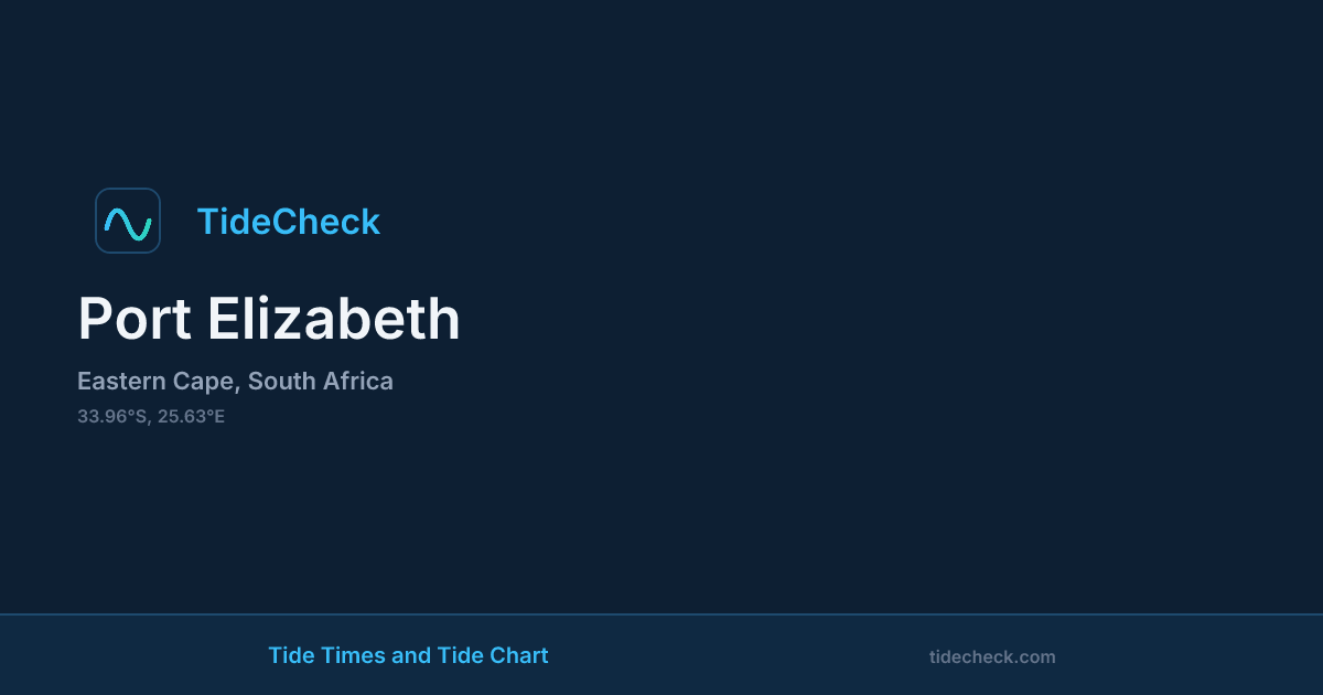 Port Elizabeth Tide Times & Tide Chart | TideCheck