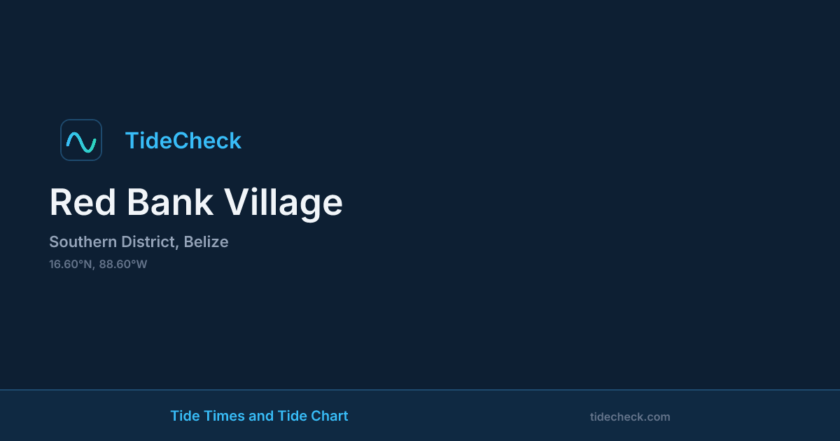Red Bank Village Monthly Tide Calendar — June 2026 | TideCheck