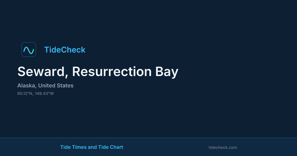 Seward, Resurrection Bay Monthly Tide Calendar — June 2026 | TideCheck
