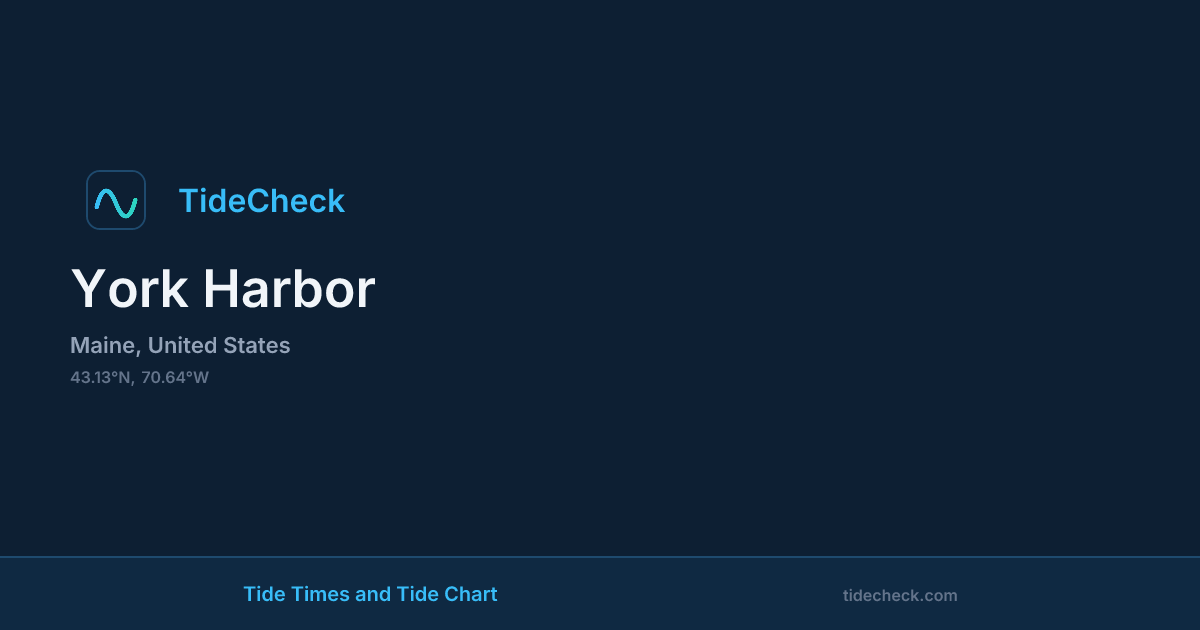 York Harbor Monthly Tide Calendar — August 2026 | TideCheck